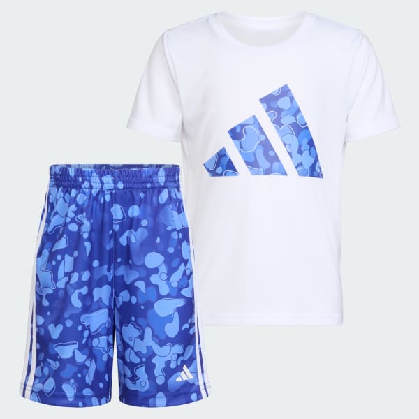 adidas POLY C TEE AOP 3S SHORT SET - White | Free Shipping with adiClub ...