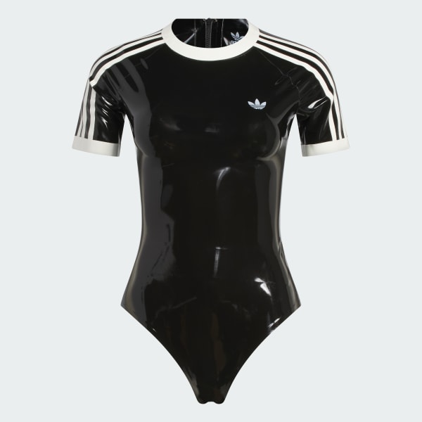 adidas 3-Stripes Latex Bodysuit - Black | Free Shipping with adiClub ...