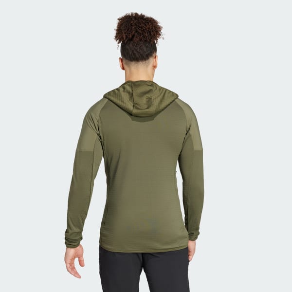 adidas Terrex Techrock Hooded Wind Fleece Jacket - Green | adidas UK