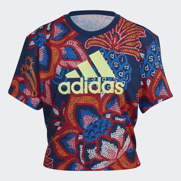 Camiseta Estampada FARM Rio - Azul adidas | adidas Brasil