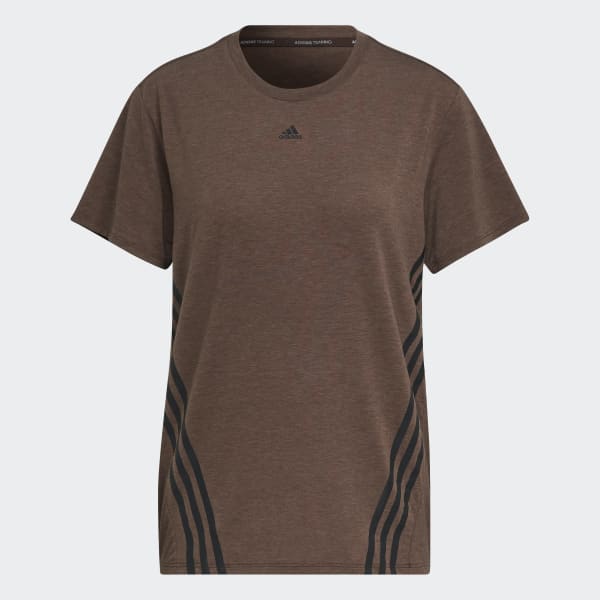 Camiseta TrainIcons 3-Stripes - Marrom adidas | adidas Brasil