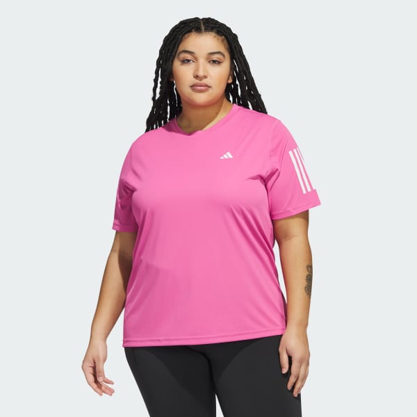 Camiseta Own the Run (Plus Size) - Rosa adidas | adidas Brasil