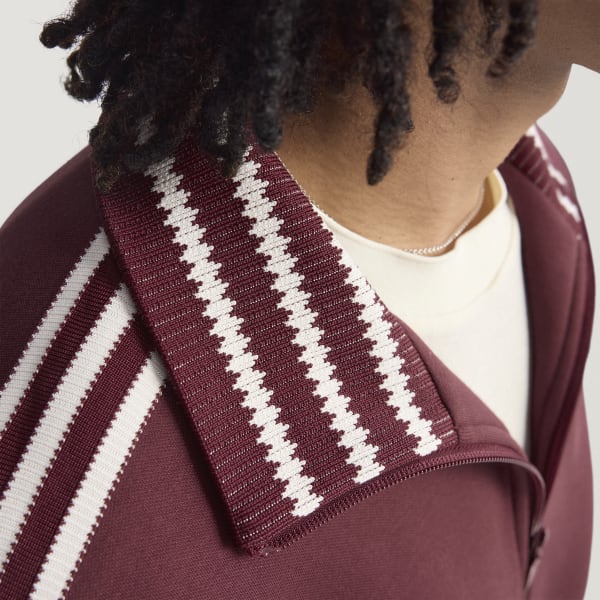 maroon track top