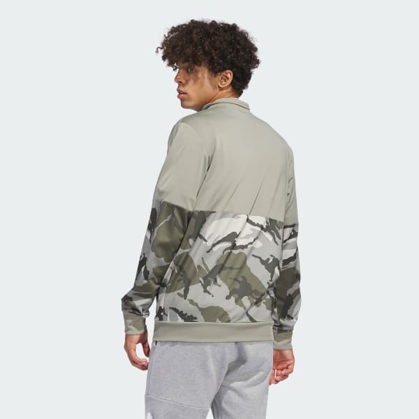 adidas Essentials Camo Tricot Track Jacket - Green | Free Shipping with ...
