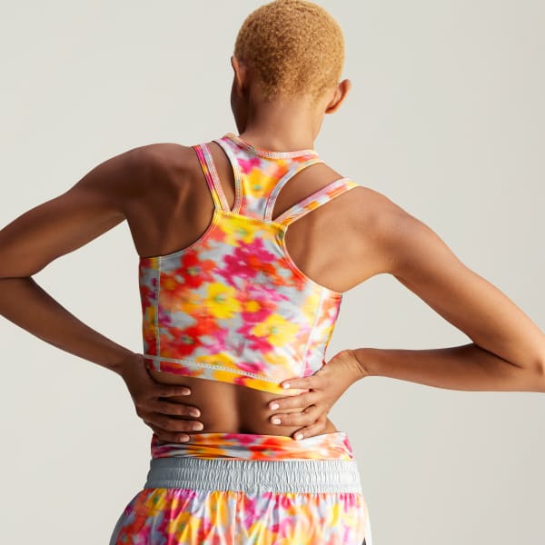 adidas by Stella McCartney TruePurpose Printed Shine Crop - Yellow ...