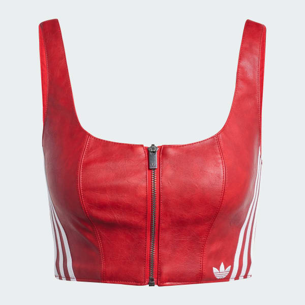 adidas Adilenium Season 3 Vintage Faux Leather Long-Sleeve Top - Red | adidas UK