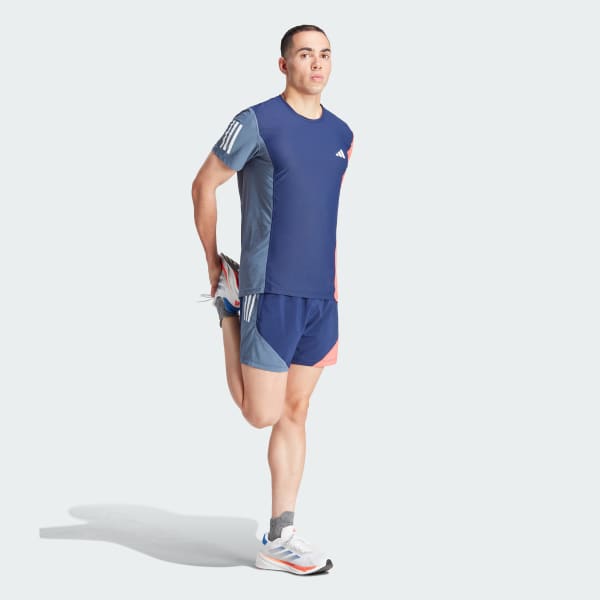 Shorts Own The Run Colorblock - Azul adidas | adidas Brasil