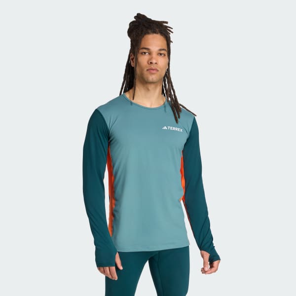 adidas Multi Synthetic Base Layer Long Sleeve - Green | Free Shipping ...
