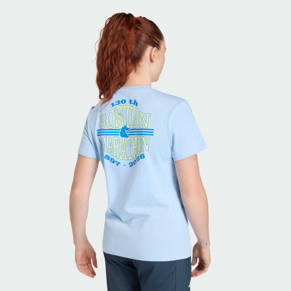 adidas Boston Marathon 2026 Retro T-Shirt - Blue | Free Shipping with ...