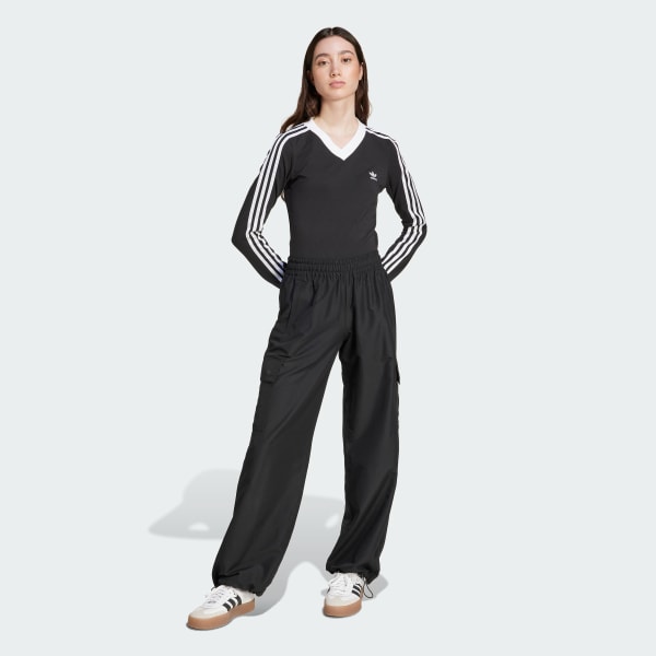 adidas V-Neck Long Sleeve Shirt - Black | adidas Australia