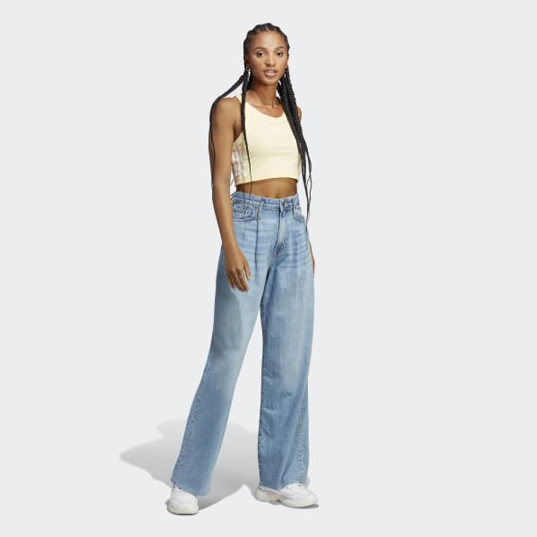 adidas Adicolor Classics 3-Stripes Short Tank Top - Yellow | Women's ...