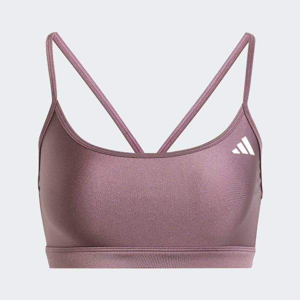adidas Aeroreact Training Light-Support Shiny Bra - Purple | adidas UK