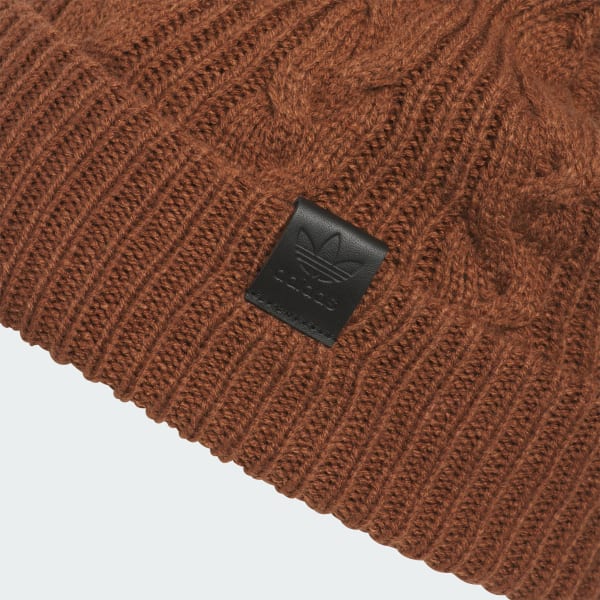 adidas Cable-Knit Beanie - Brown | Free Shipping with adiClub | adidas US