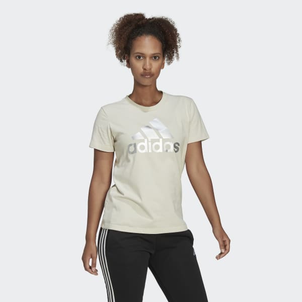 adidas Essentials Logo Tee - Beige | Free Shipping with adiClub | adidas US