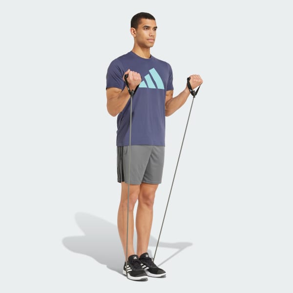 adidas Train Essentials Feelready Logo Training Tee - Blue | adidas ...