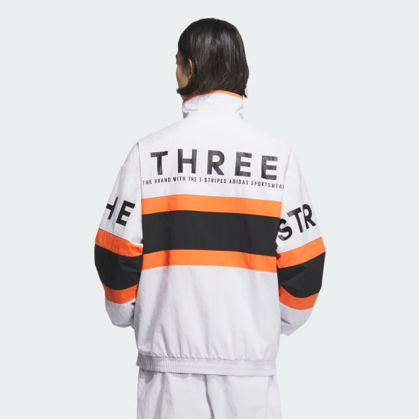 adidas Wording Pack Loose Fit Mesh-Lined Woven Jacket - Grey | adidas UK