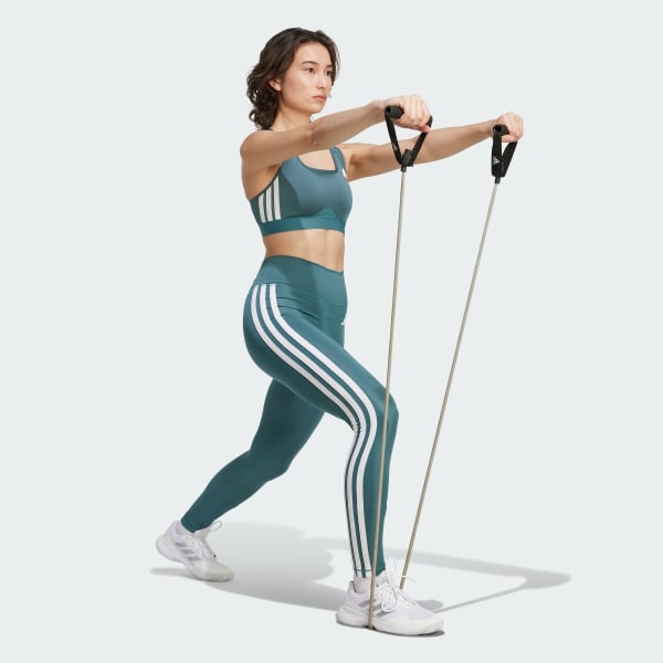 adidas Optime Essentials 3-Stripes 7/8 Leggings - Green | Free Shipping ...