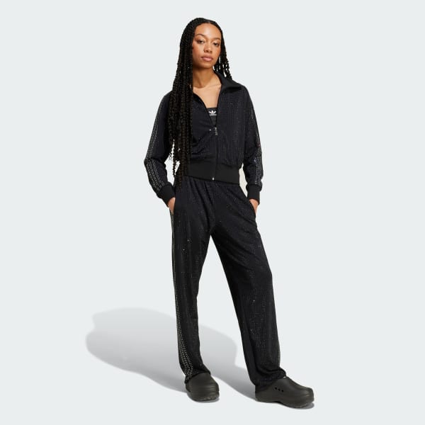 adidas Atlanta Print Rhinestone Track Top - Black | adidas Australia