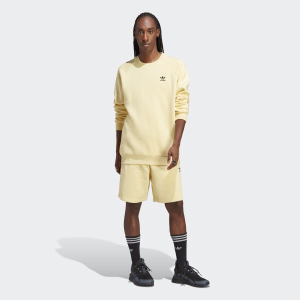 adidas Trefoil Essentials Crewneck Sweatshirt - Yellow | Free Shipping ...