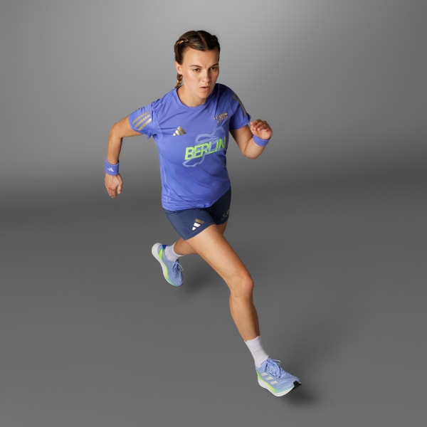 adidas BMW Berlin Marathon 2024 Finisher T-Shirt - Blue | adidas UK