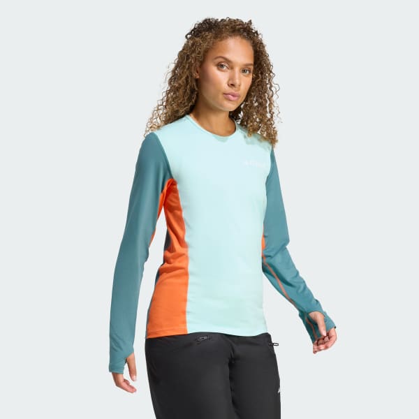 adidas Multi Synthetic Base Layer Long Sleeve - Turquoise | Free ...