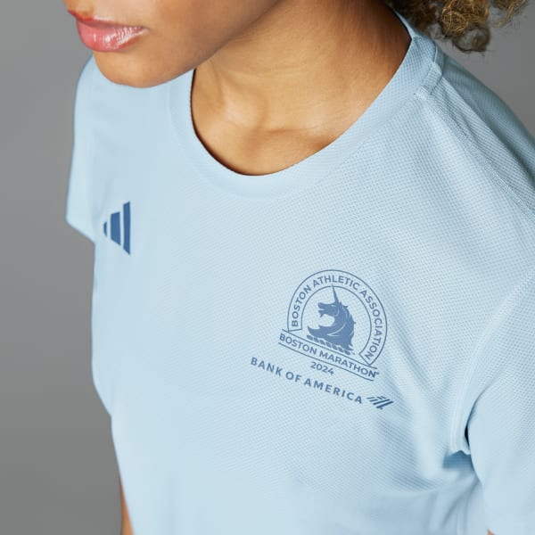adidas Boston Marathon 2024 Own the Run Tee - Blue | Free Shipping with ...