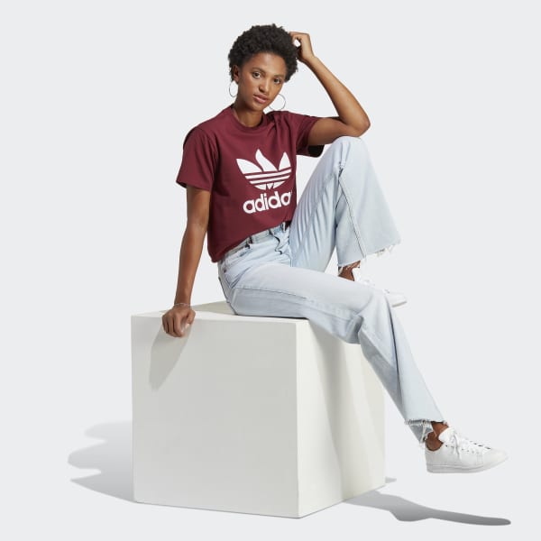 adidas adicolor Classics Trefoil T-Shirt - Weinrot | adidas Deutschland