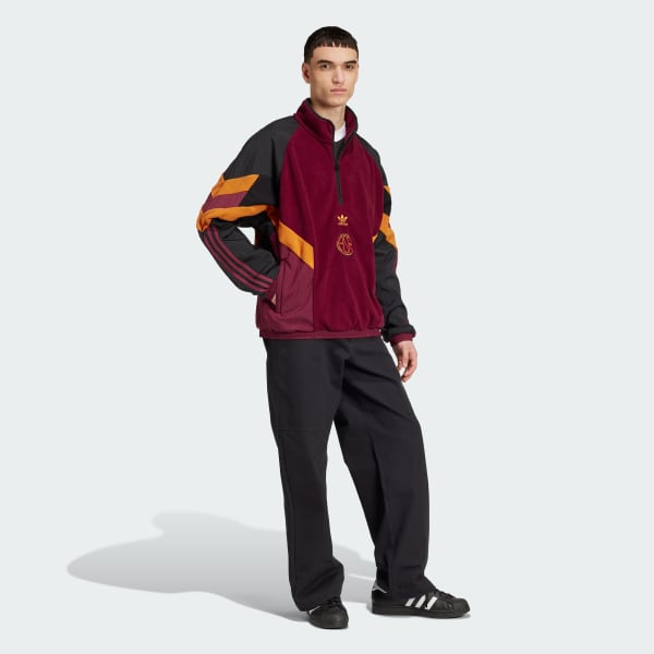 adidas AS Roma Originals Polar Fleece Sweatshirt - Burgundy | adidas UK