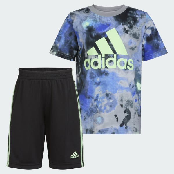 adidas AOP C CTN TEE 3S SHORT SET - Grey | Free Shipping with adiClub | adidas US