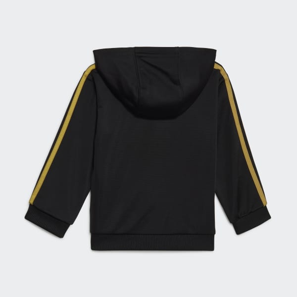 adidas Essentials Shiny Hooded Track Suit - Black | adidas Australia