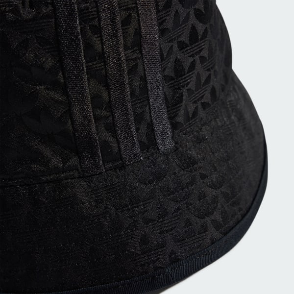 adidas Trefoil Monogram Jacquard Bucket Hat - Black | Free Shipping ...