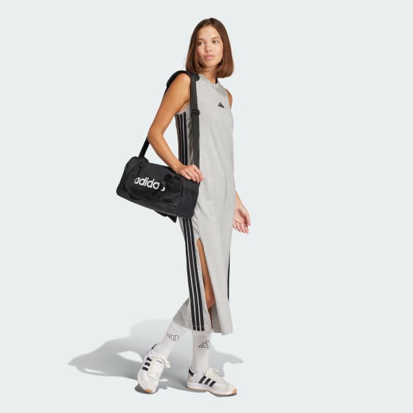 adidas Essentials 3-Stripes Long Racerback Dress - Grey | adidas UK