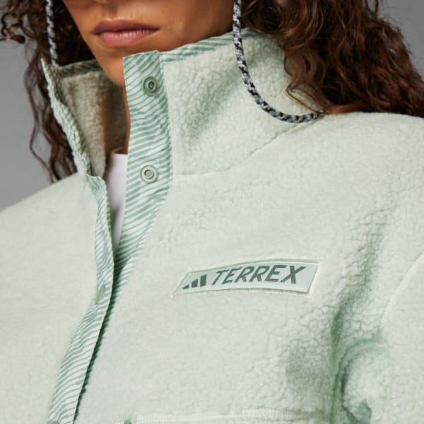adidas Terrex Xploric High Pile Fleece Pullover Sweatshirt - Green | adidas UK