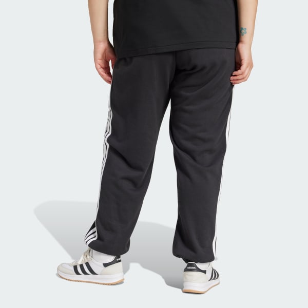 adidas Essentials 3-Stripes French Terry Cuffed Joggers - Black | adidas UK