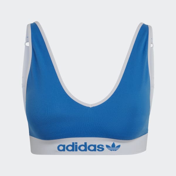 Adidas Modern Flex Cotton Scoop Low Back Bralette Blue Adidas Uk