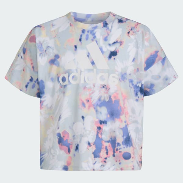 adidas All Over Print Loose Box Tee - Blue | Free Shipping with adiClub ...