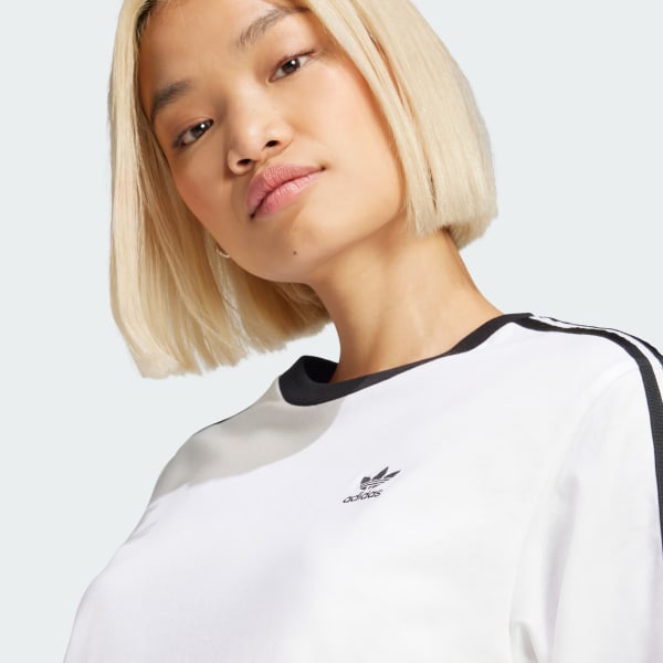 adidas Adicolor 3-Stripes Regular Long Sleeve Tee - White adidas Adicolor 3-Stripes Regular Long Sleeve Tee - White