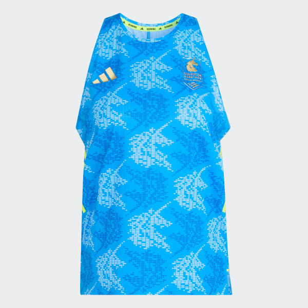 adidas Boston Marathon 2026 Running Tank Allover Print - Blue | Free ...