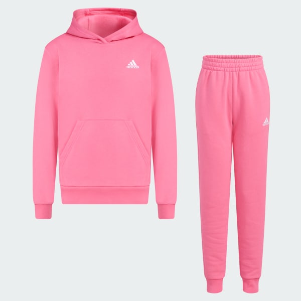 adidas Two-Piece Long Sleeve Hooded Pullover & Elastic Waistband Jogger ...