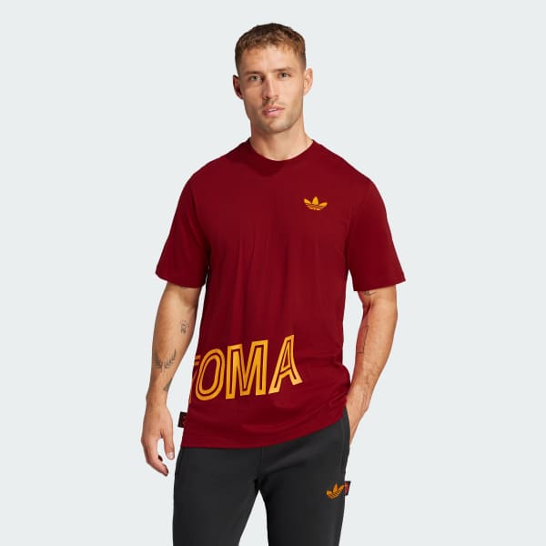 adidas AS Roma Graphic T-Shirt - Burgundy | adidas UK
