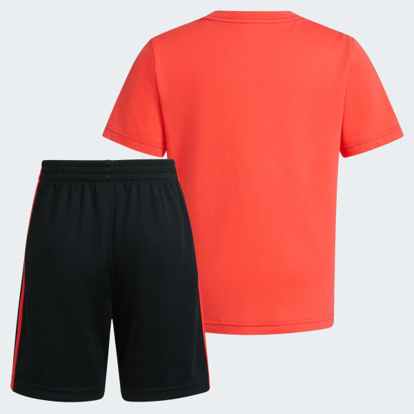 adidas GFX C CTN TEE 3S SHORT SET - Orange | Free Shipping with adiClub | adidas US