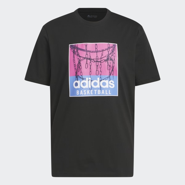 adidas Chain Net Basketball Graphic Tee - Black | Free Shipping with ...