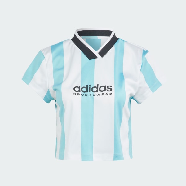 adidas Tiro Colorblock Crop Tee - White | Free Shipping with adiClub ...