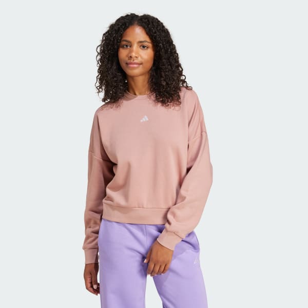 adidas Essentials Small Logo Feelcozy Sweatshirt - Pink | adidas Australia