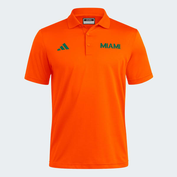 adidas Miami Hurricanes Coaches Ottoman Polo - Orange | Free Shipping ...