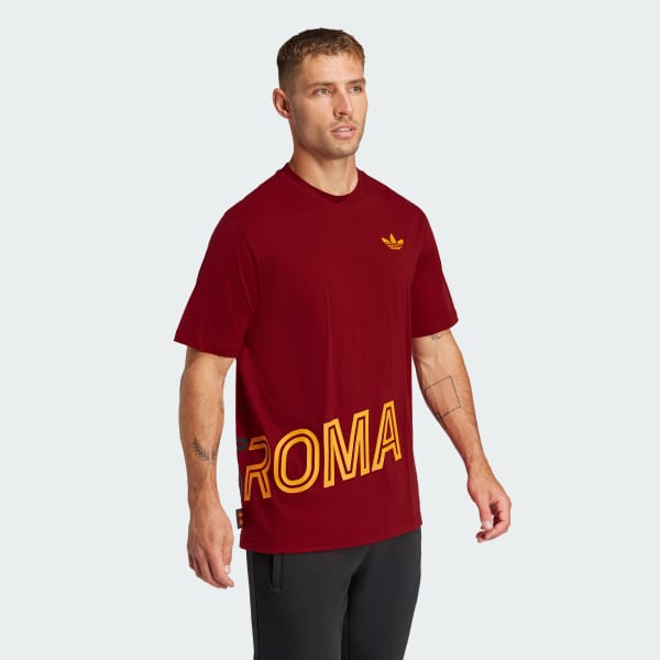 adidas AS Roma Graphic T-Shirt - Burgundy | adidas UK