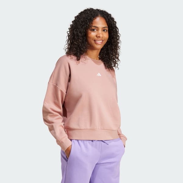 adidas Essentials Small Logo Feelcozy Sweatshirt - Pink | adidas Australia