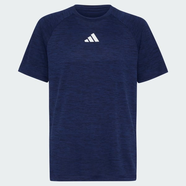 adidas Short Sleeve Essential Poly Mélange Tee - Blue | Free Shipping ...