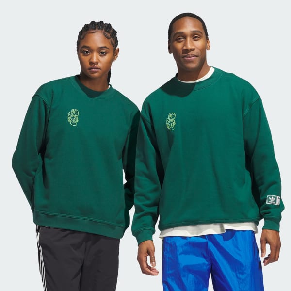 adidas Hoop York City Crewneck (Gender Neutral) - Green | Free Shipping ...