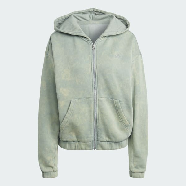 Adidas ALL SZN Fleece Washed Full-Zip Hooded Track Top